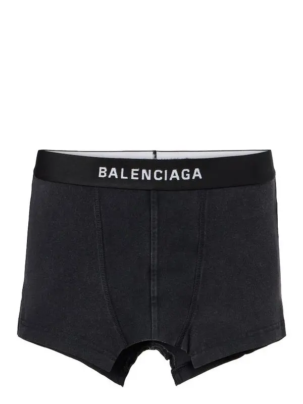 Balenciaga Logo Cotton-blend Jersey Miniskirt - Black