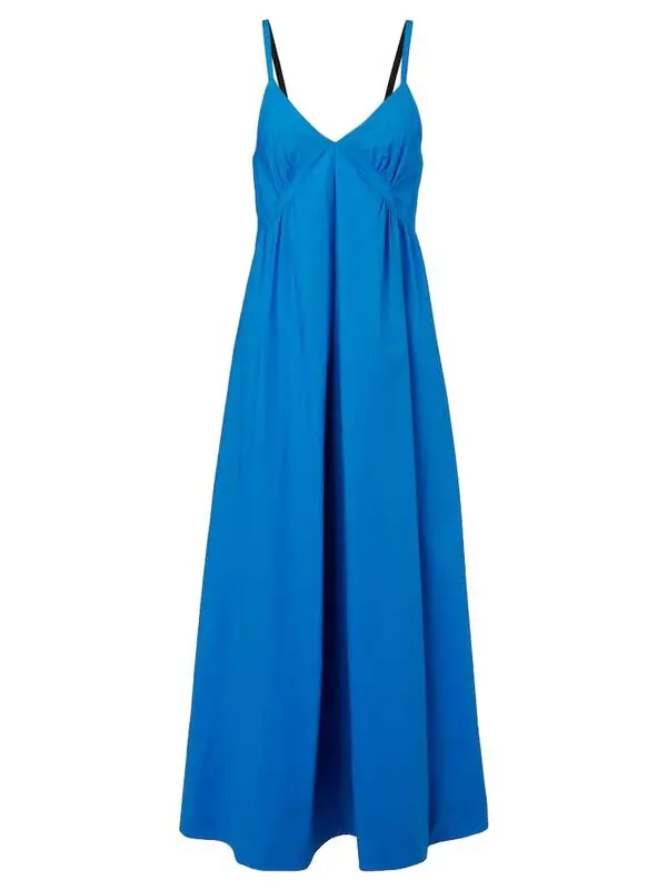 Proenza Schouler White Label Barker Cotton Poplin Maxi Dress - Blue