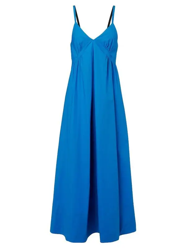 Proenza Schouler White Label Barker Cotton Poplin Maxi Dress - Blue