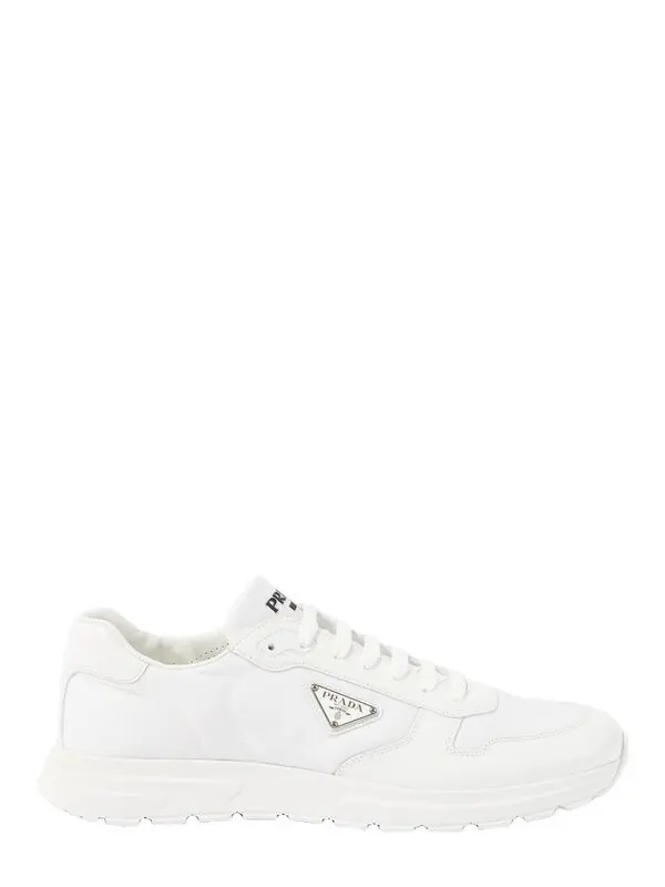 Prada Leather-trimmed Sneakers - White
