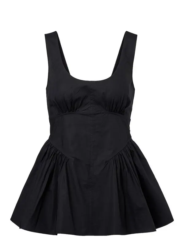 Proenza Schouler Cotton-blend Poplin Top - Black