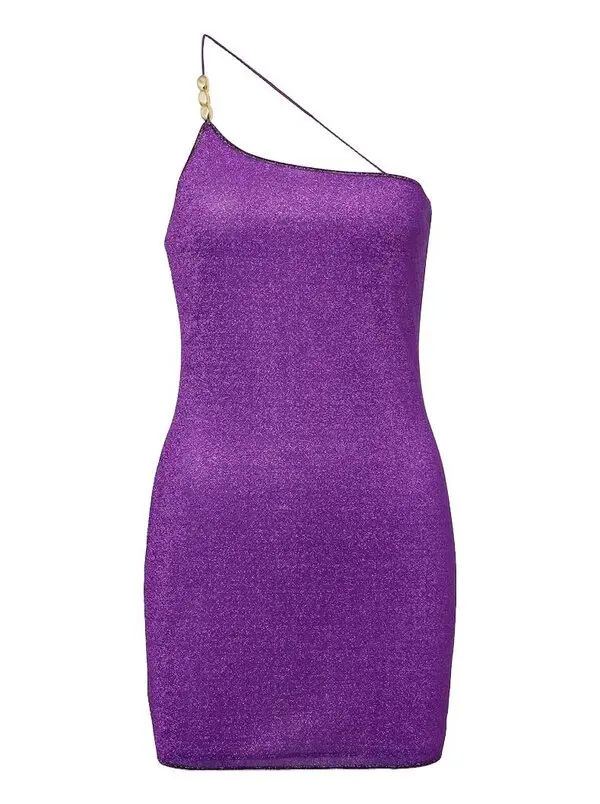 Oseree Lumière One-shoulder Minidress - Purple