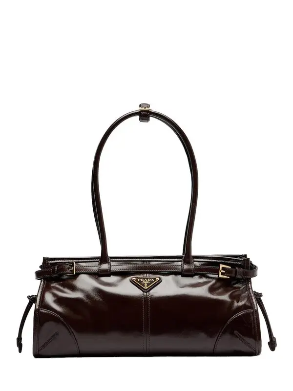 Prada Medium Leather Shoulder Bag - Brown