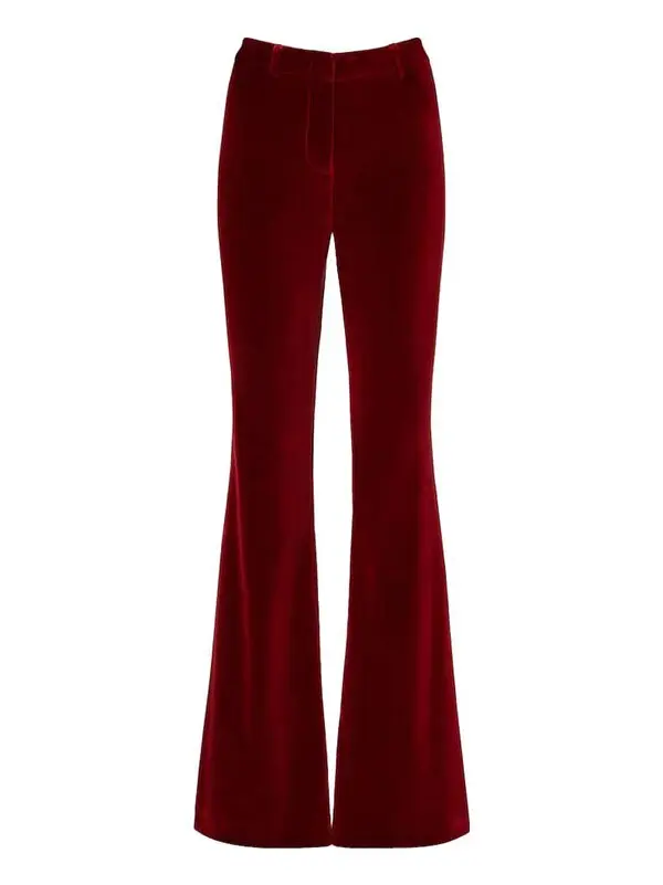 Etro Cotton Velvet Flare Trousers - Red