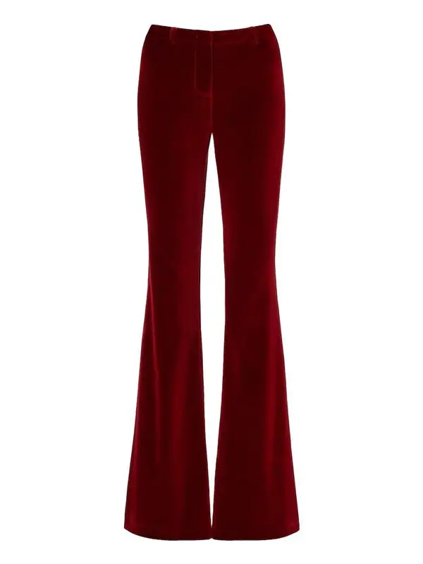 Etro Cotton Velvet Flare Trousers - Red