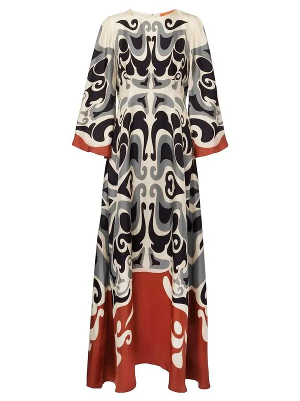 La DoubleJ Phoenix Placée Silk Twill Maxi Dress - Multicoloured