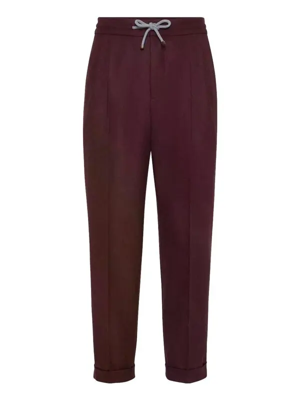 Brunello Cucinelli Virgin-wool Trousers - Red