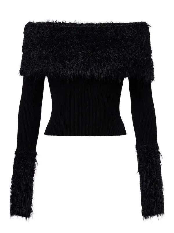 JEAN PAUL GAULTIER Ribbed-knit Top - Black