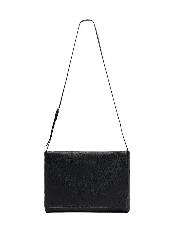 THE ROW Leather Messenger Bag - Black