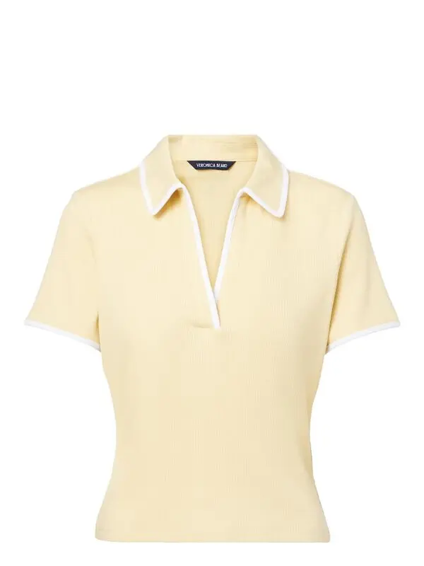 Veronica Beard Kearney Cotton-blend Polo Shirt - Yellow