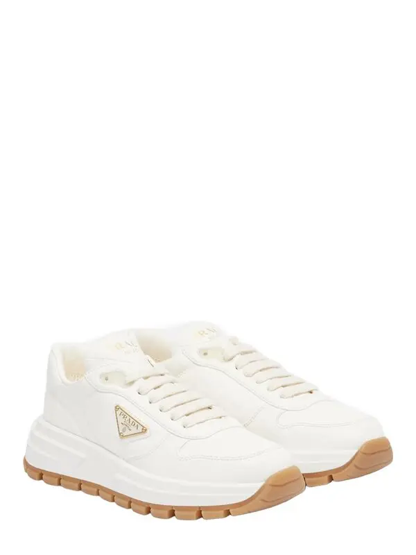Prada Leather Sneakers - White