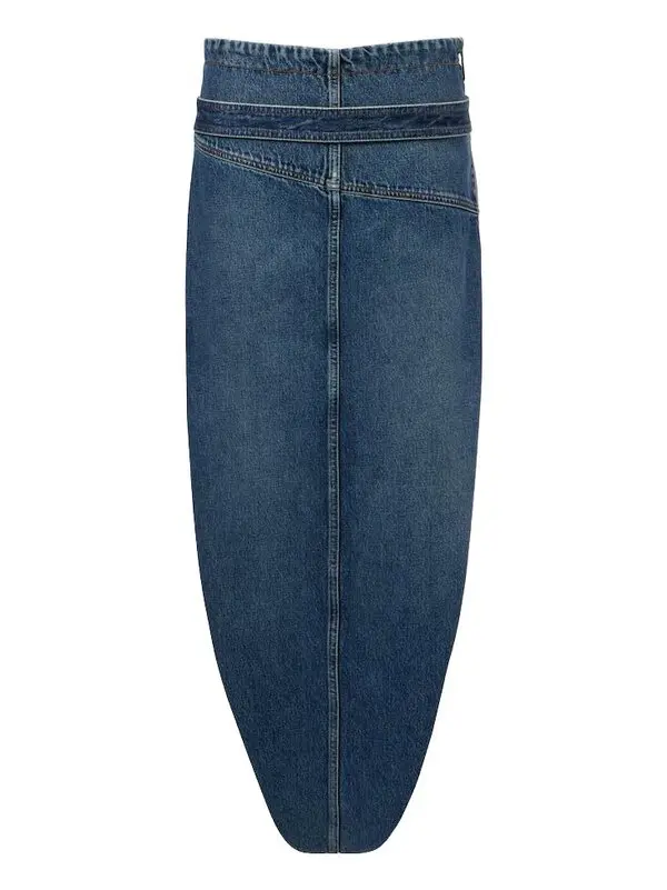 JEAN PAUL GAULTIER Denim Asymmetric Midi Skirt - Blue
