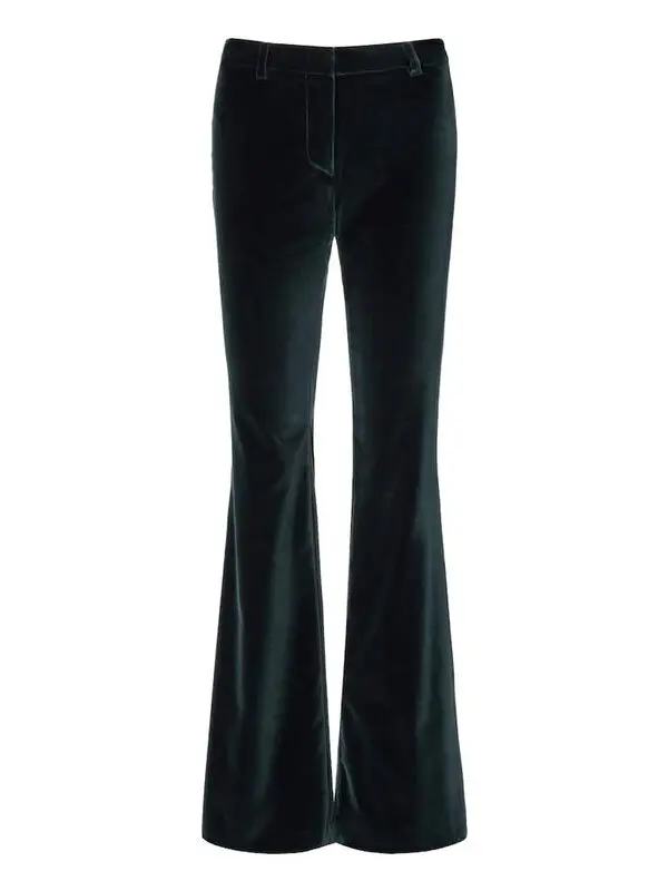 Etro Cotton Velvet Flared Pants - Green