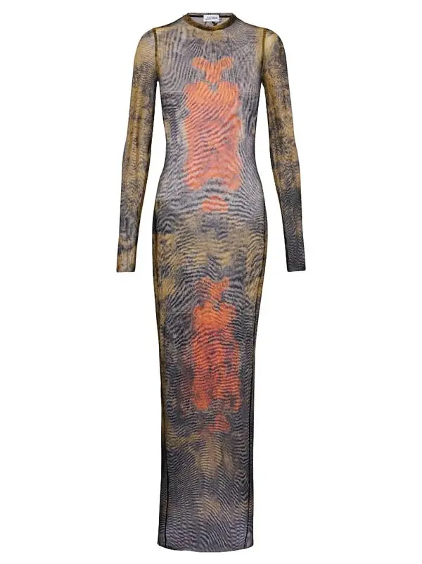 JEAN PAUL GAULTIER Medallion Printed Mesh Maxi Dress - Multicoloured