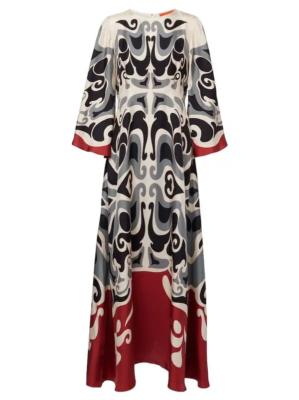 La DoubleJ Phoenix Placée Silk Twill Maxi Dress - Multicoloured