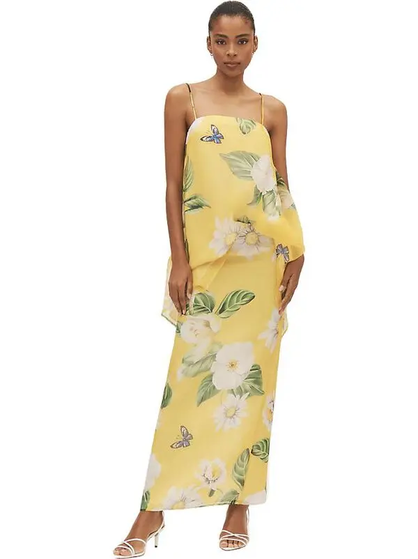 LEO LIN Floral Print Silk Maxi Skirt - Joie Print In Sunshine