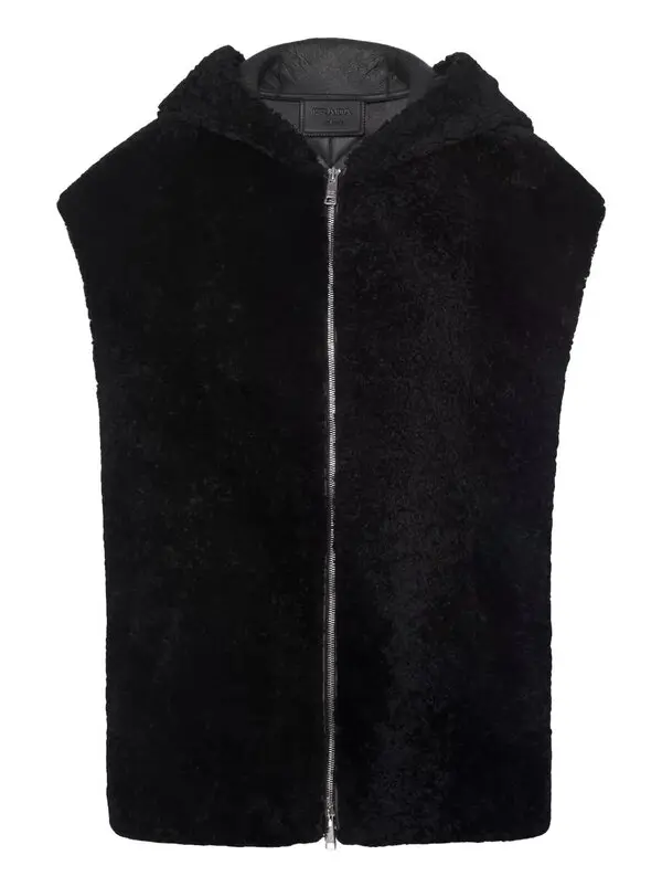 Prada Shearling Gilet - Black