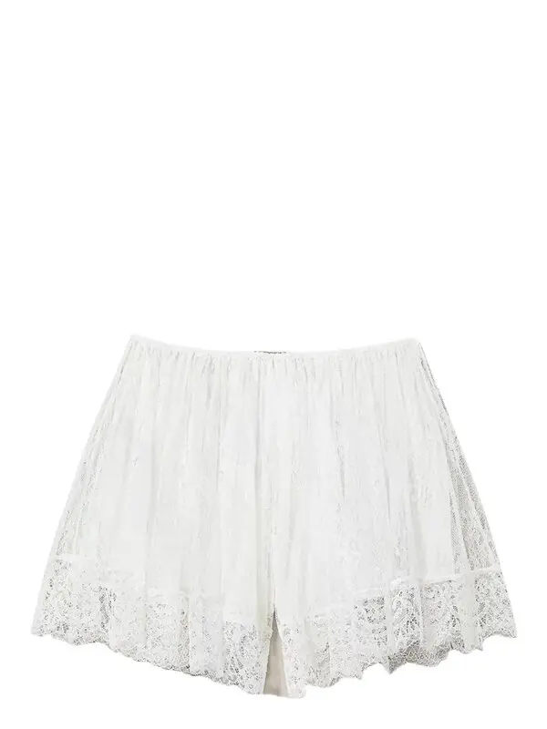 TWINSET Lace-overlay Shorts - White