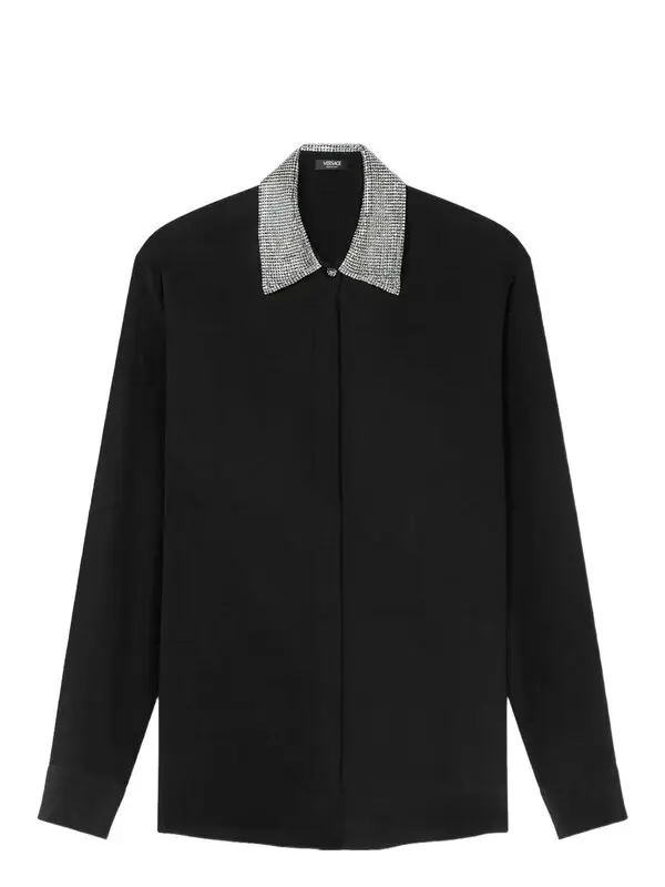 Versace Embellished-collar Shirt - Black