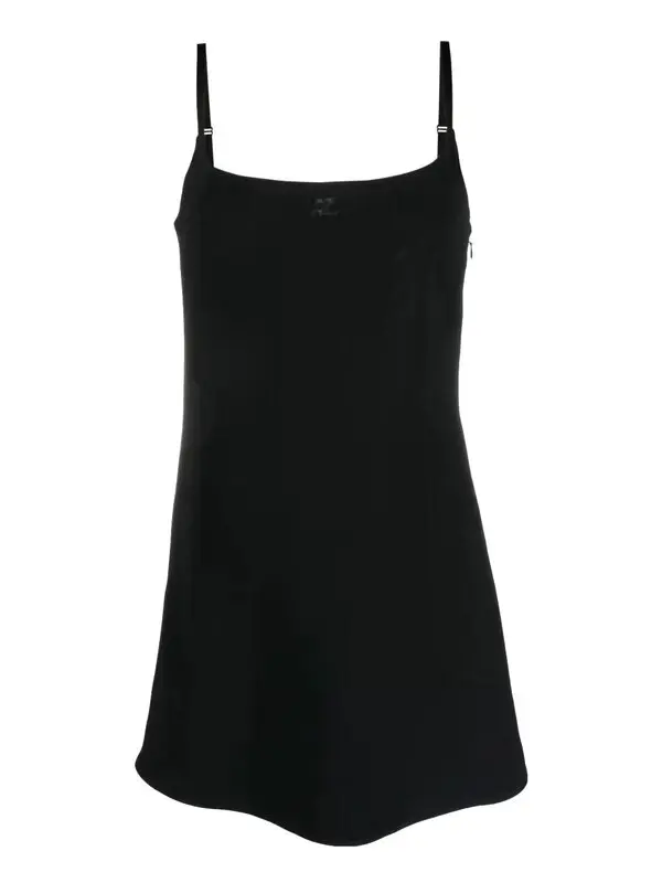 COURREGES Sleeveless Square-neck Minidress - Black