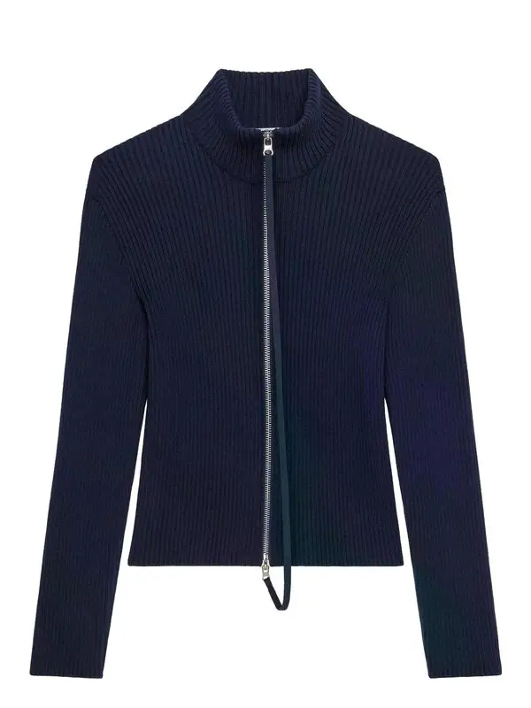 COURREGES Knitted Zip Cardigan - Blue