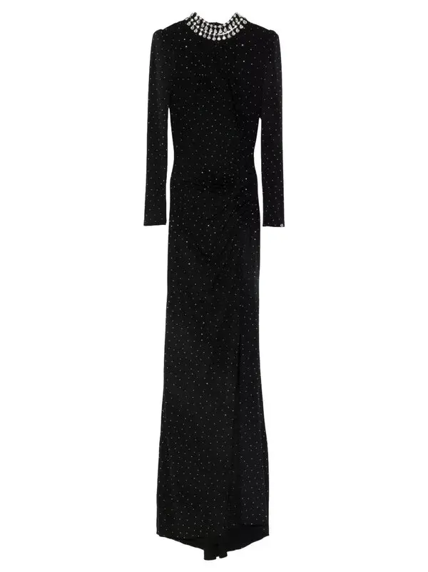 NISSA Crystal-embellished Maxi Dress - Black