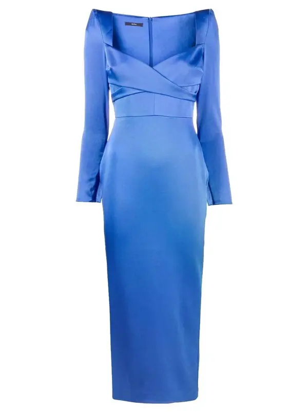 Alex Perry Linden Satin Midi Dress - Blue