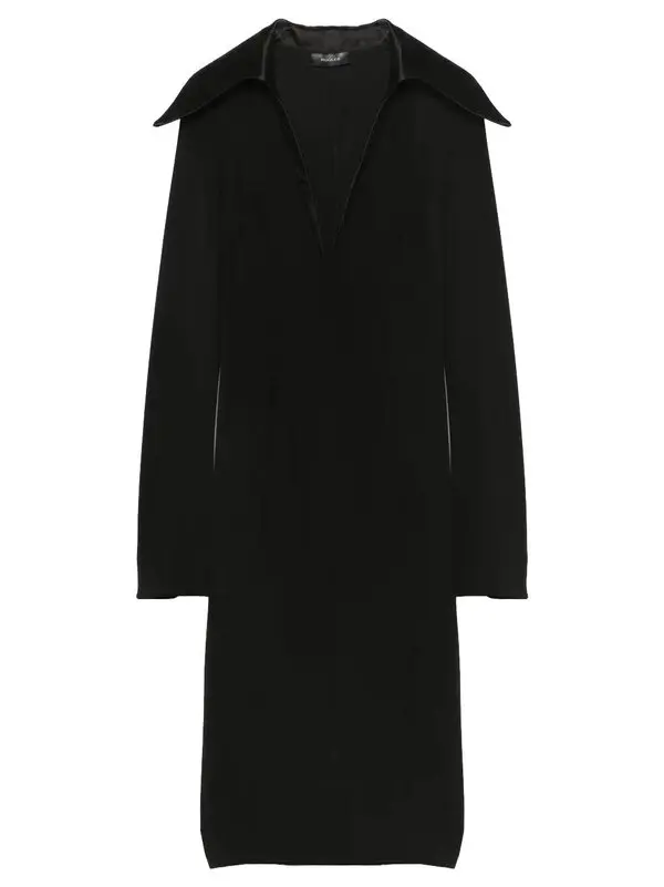 MUGLER Midi Dress With Spiky-collar - Black