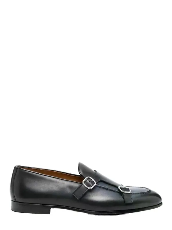 DOUCAL'S Double-buckle Leather Loafers - Blue