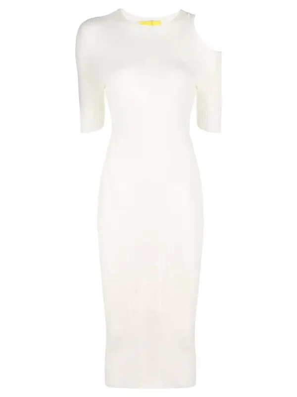 AERON Ribbed Knit Midi Dress - Neutrals