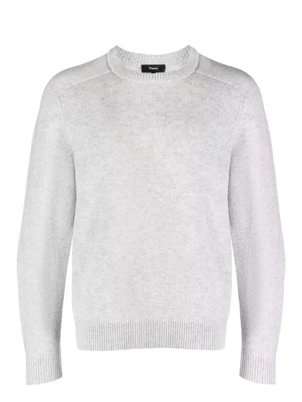 Theory Morlan Ribbed Wool Blend Jumper - Grey