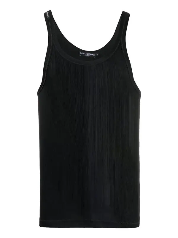 Dolce & Gabbana Fine-rib Cotton Tank Top - Black