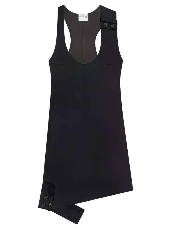COURREGES Double-buckle Satin Dress - Black