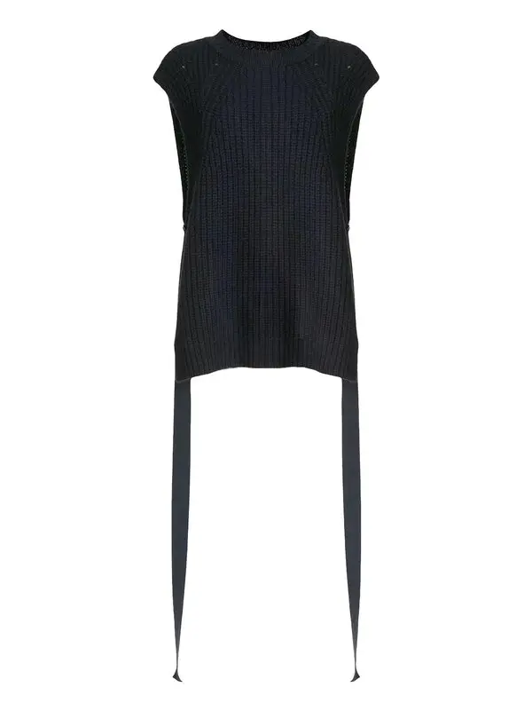 Goen.j Side Taps Knitted Top - Blue