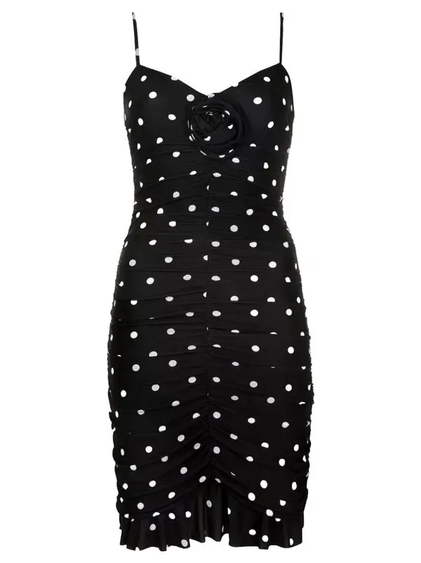 AMIR SLAMA Polka-dot Print Mini Dress - Black