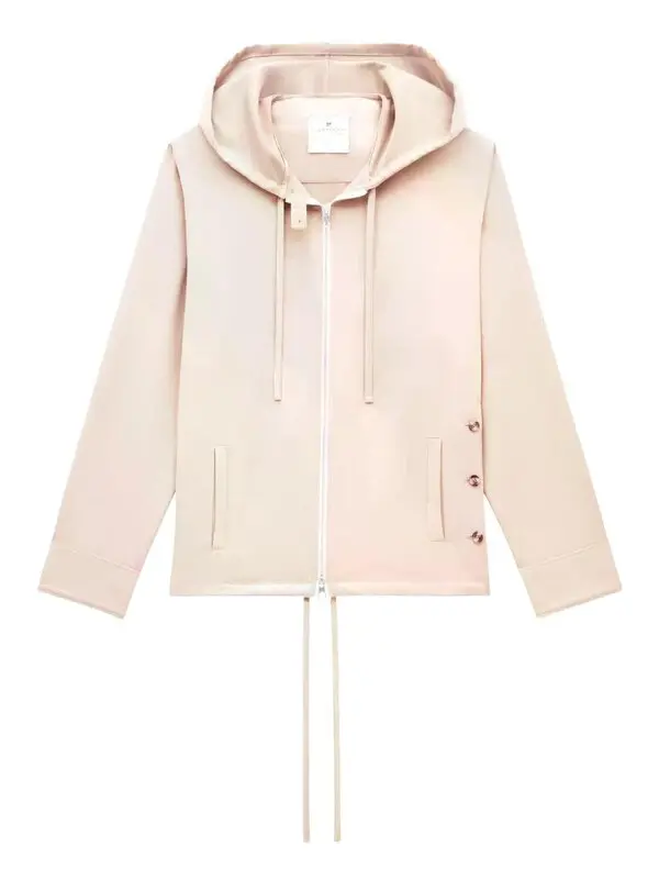 COURREGES Hooded Zip-up Jacket - Neutrals