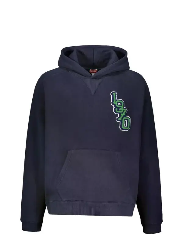Kenzo Tiger-appliqué Hoodie - Blue