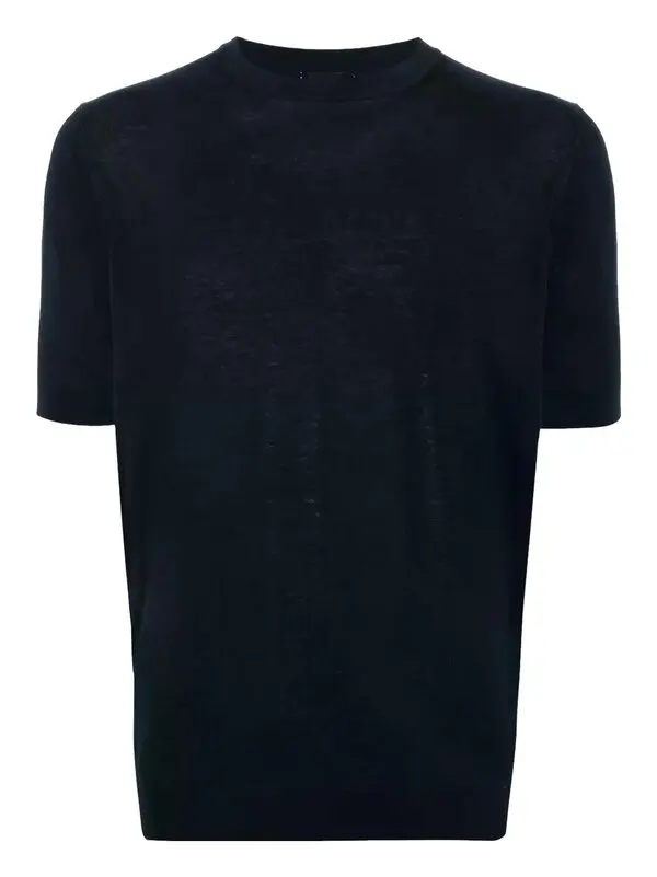 DELL'OGLIO Crew-neck Cotton T-shirt - Blue