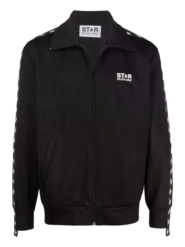 GOLDEN GOOSE Logo-print Zip-fastening Jacket - Black
