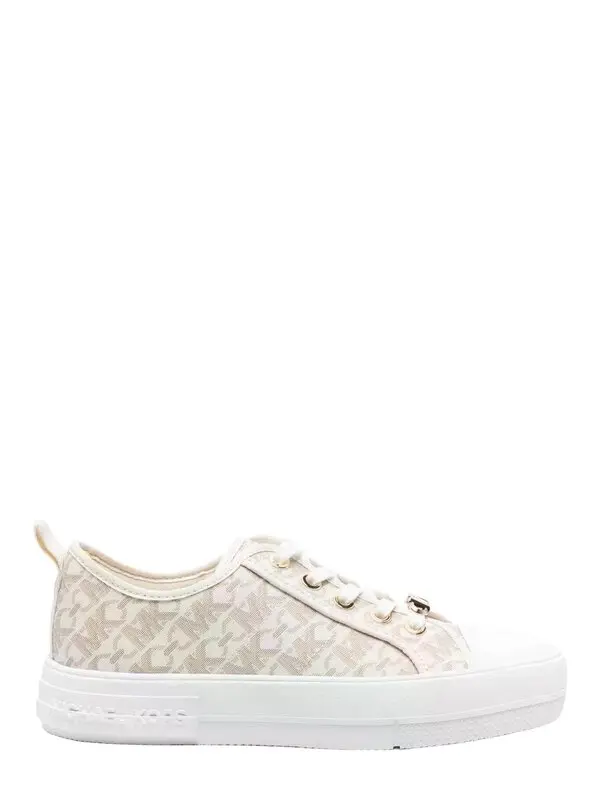 Michael Kors Monogram-print Round-toe Sneakers - Neutrals