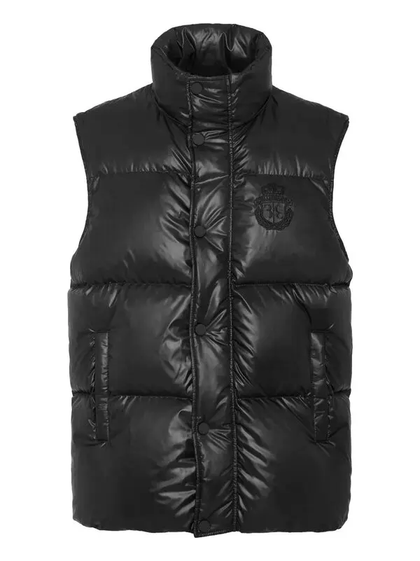 BILLIONAIRE Logo-embroidered Padded Gilet - Black