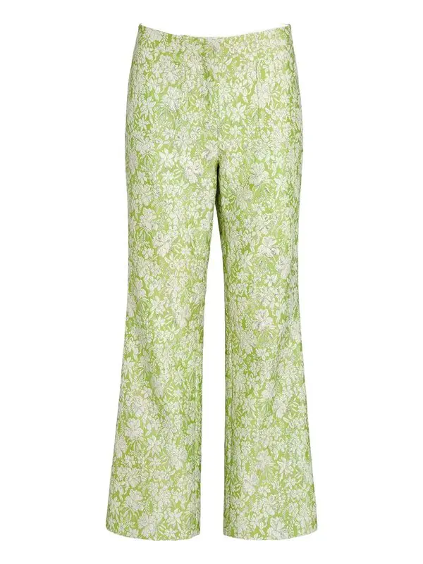 Giambattista Valli Tender Spring Cloqué Trousers - Green