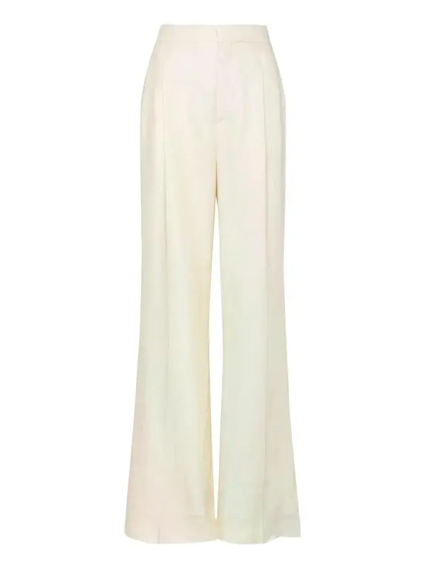 Tagliatore Pleat-detail Linen Trousers - Neutrals