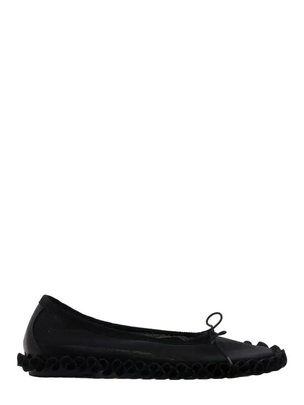 Simone Rocha Ruffled-detail Ballerina Flats - Black