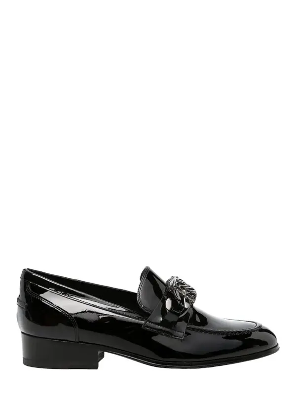Casadei Buckle-embellished Patent Leather Loafers - Black