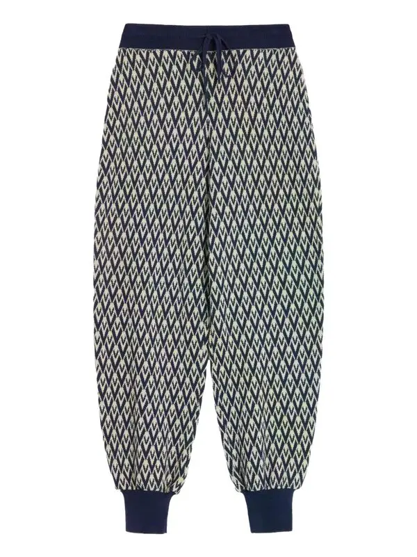 Valentino Garavani Toute La V Jacquard Knit Trousers - Blue