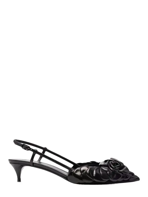 Valentino Garavani Appliqué-detail Pointed-toe Pumps - Black