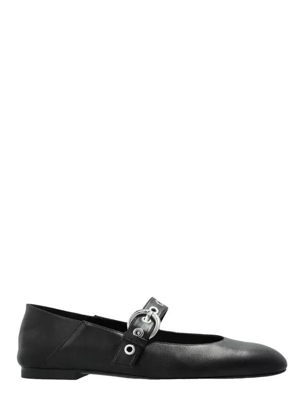 STUART WEITZMAN Leather Ballet Flats - Black