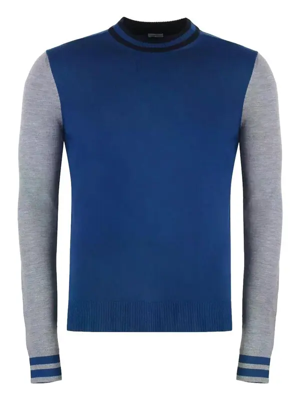 Malo Virgin Wool Crew Neck Sweater - Blue