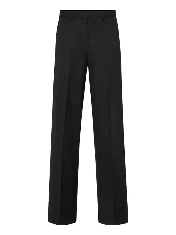 Philipp Plein Wide-leg Wool Gabardine Trousers - White